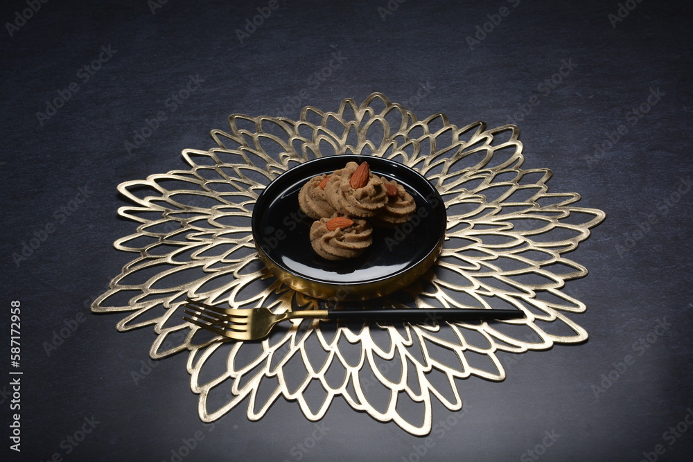 homemade halal quqi cookies with peanut, matcha, earl grey tea, almond ...