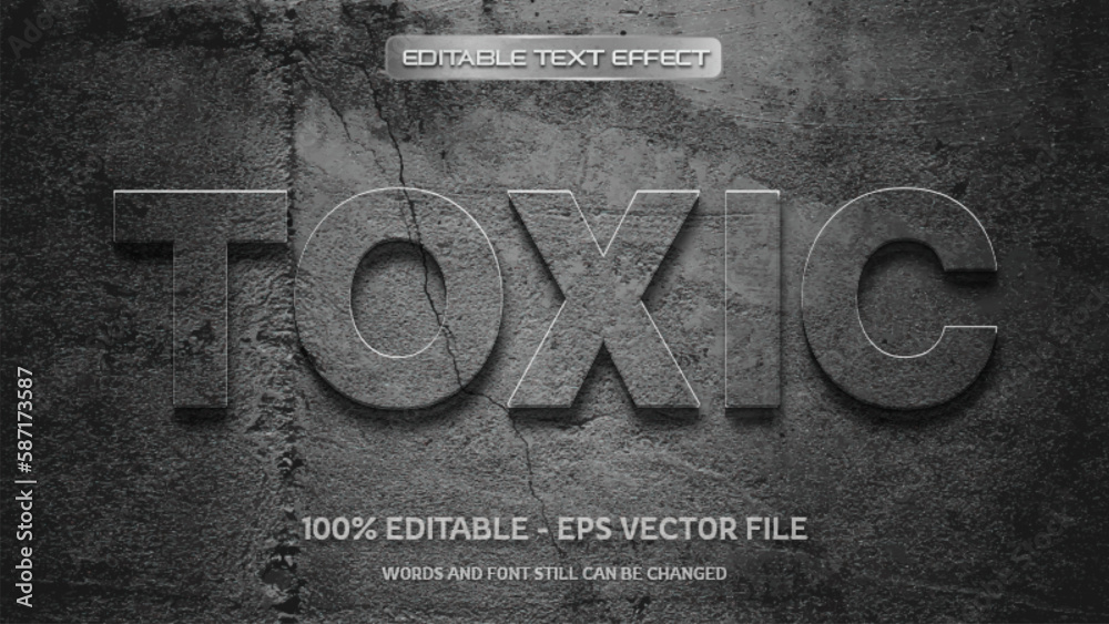 Toxic editable text effect with natural stone background Stock Vector ...