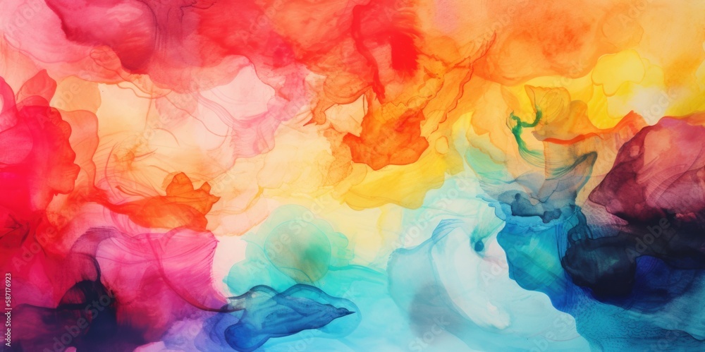 Abstract art with vivid watercolor strokes and filter, generative ai ...