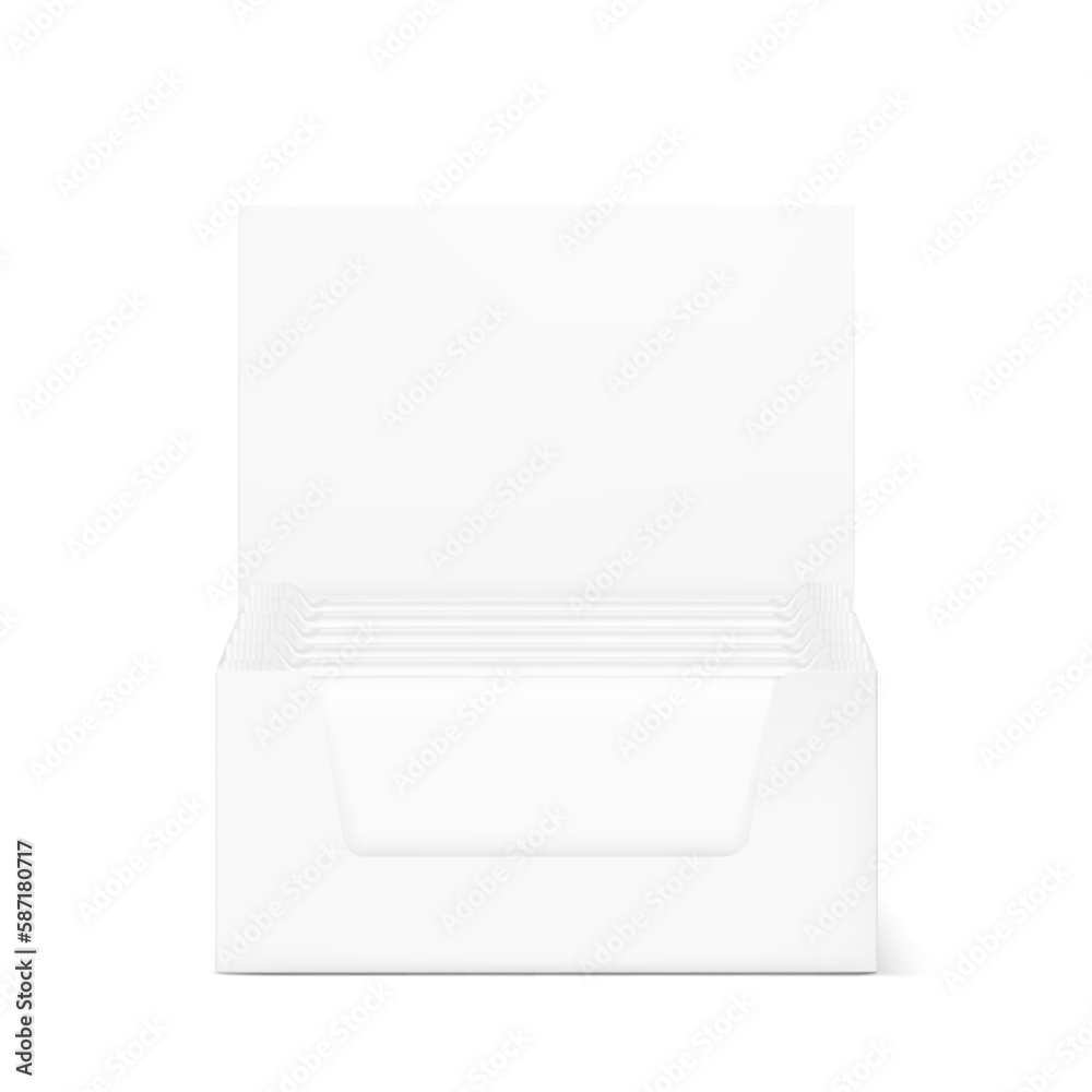 Blank show box with bars mockup. Front view. Vector illustration ...