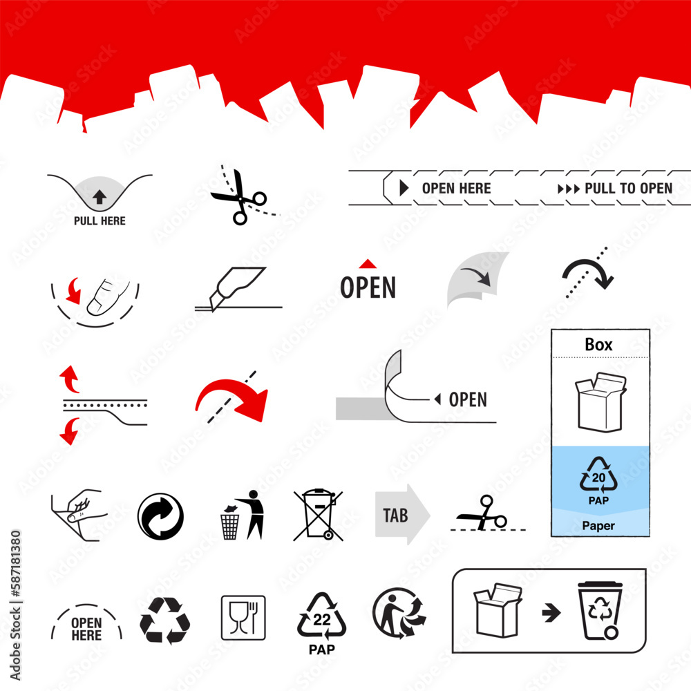 Box container icons set. Vector illustration isolated on white ...