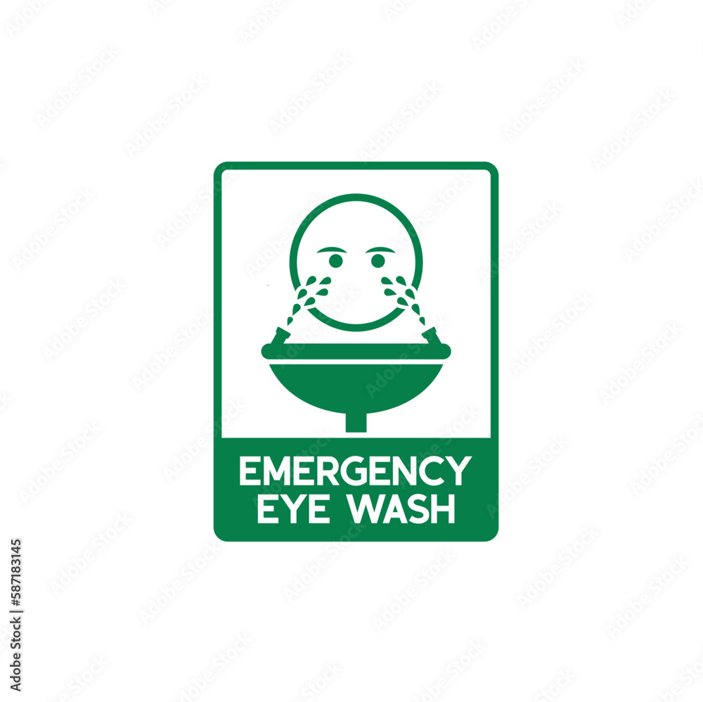 symbol of emergency eye wash, vector art. Stock Vector | Adobe Stock