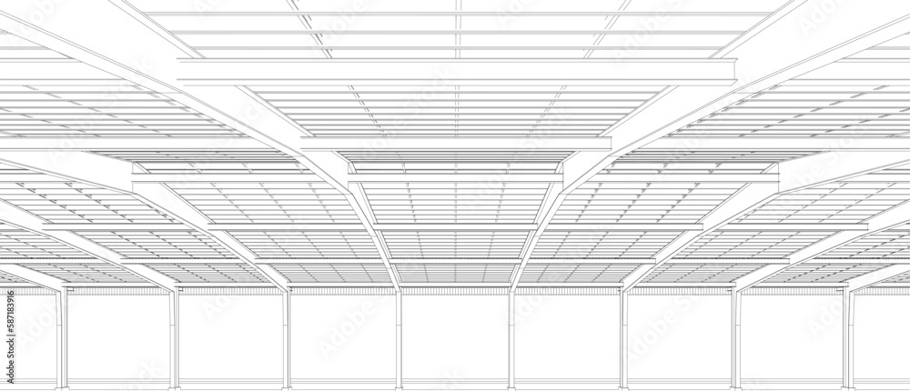 3D illustration of building structure Stock Vector | Adobe Stock