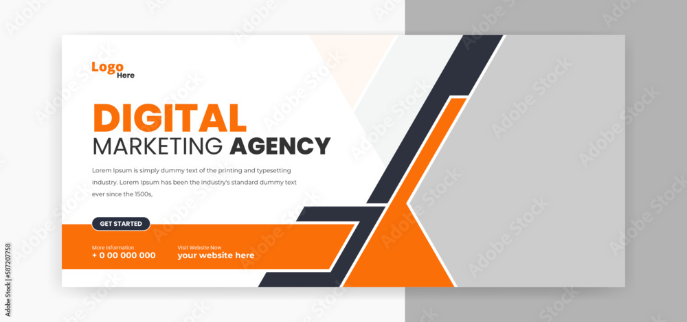 Digital marketing cover page timeline web ad banner template design ...