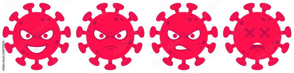 Emojis virus vector in white background, flat style, cartoon style ...