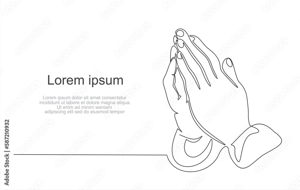 Two Hands Pressed Together in Prayer Position. Action for Prayer ...