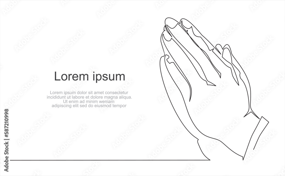 Two Hands Pressed Together in Prayer Position. Action for Prayer ...