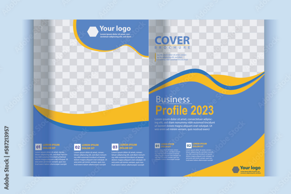 Company profile brochure template layout design, two page business ...