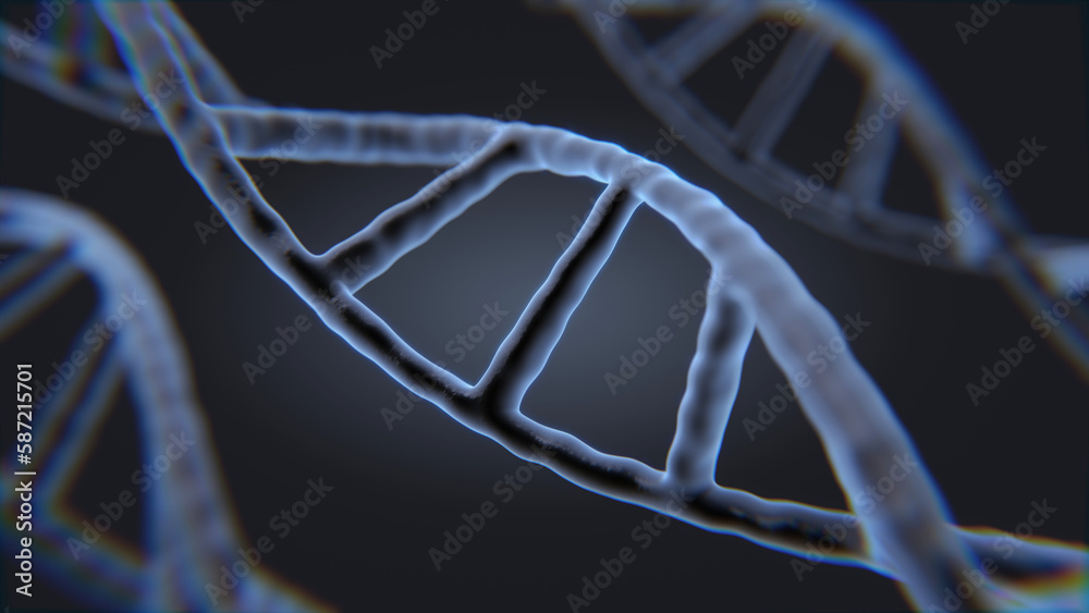 Futuristic Rotating White DNA Strand with Genetic Codes and abstract ...