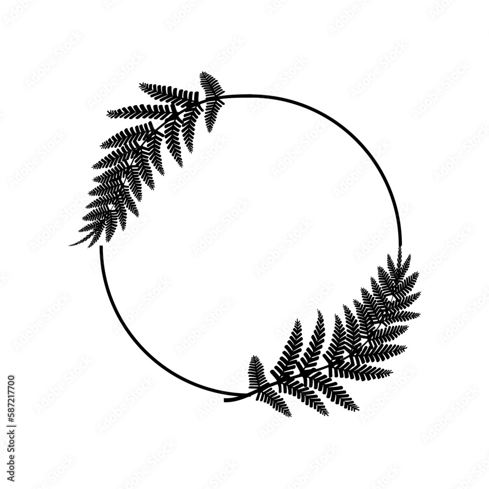 Vetor de Vintage wedding invitation with wreath fern. flower floral ...