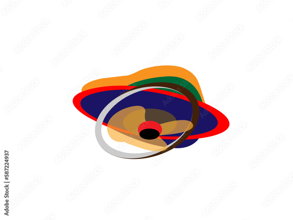 Ceiling air fan vector drawing ceiling fan on roof wall isolated white ...