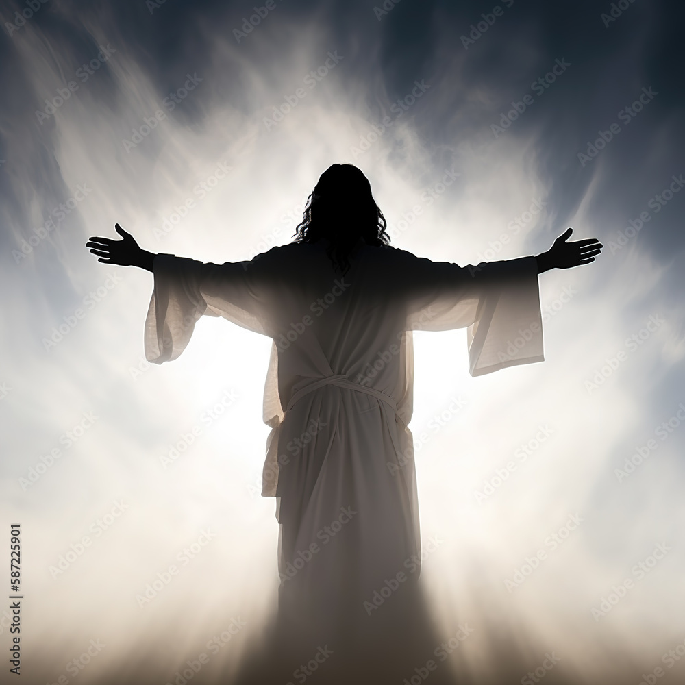 Easter Savior Jesus Christ A Moving Image Of Christ With Arms Wide