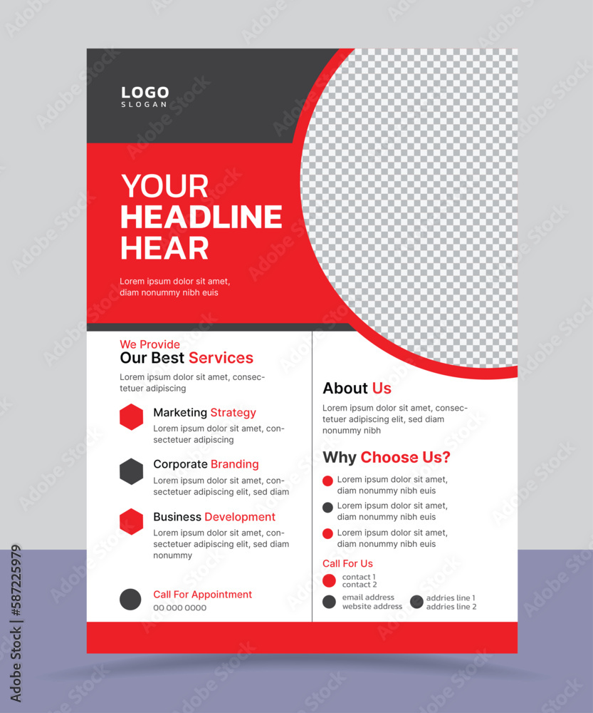 modern template a4 size flyer template design, poster template design ...