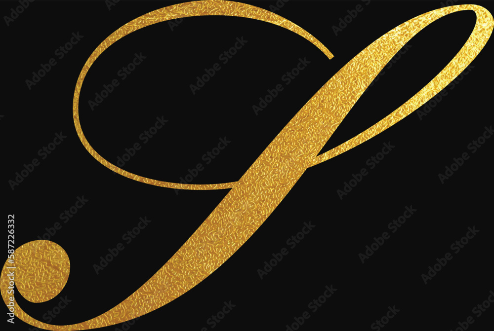 Gold calligraphy Alphabet letter S Stock Vector | Adobe Stock