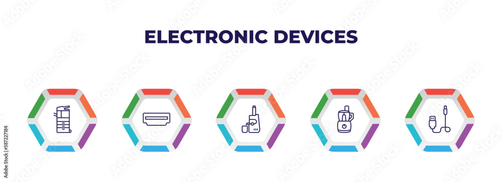 editable outline icons with infographic template. infographic for ...
