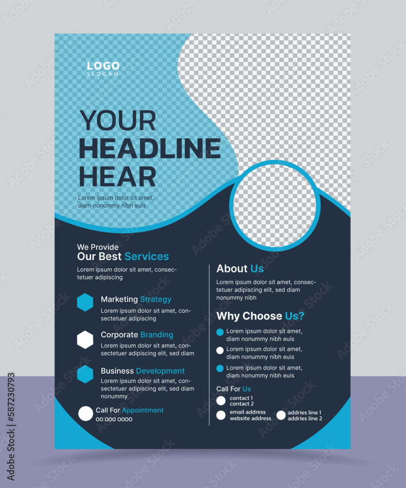 a4 size flyer template design, poster template design, 11.69*8.27 ...