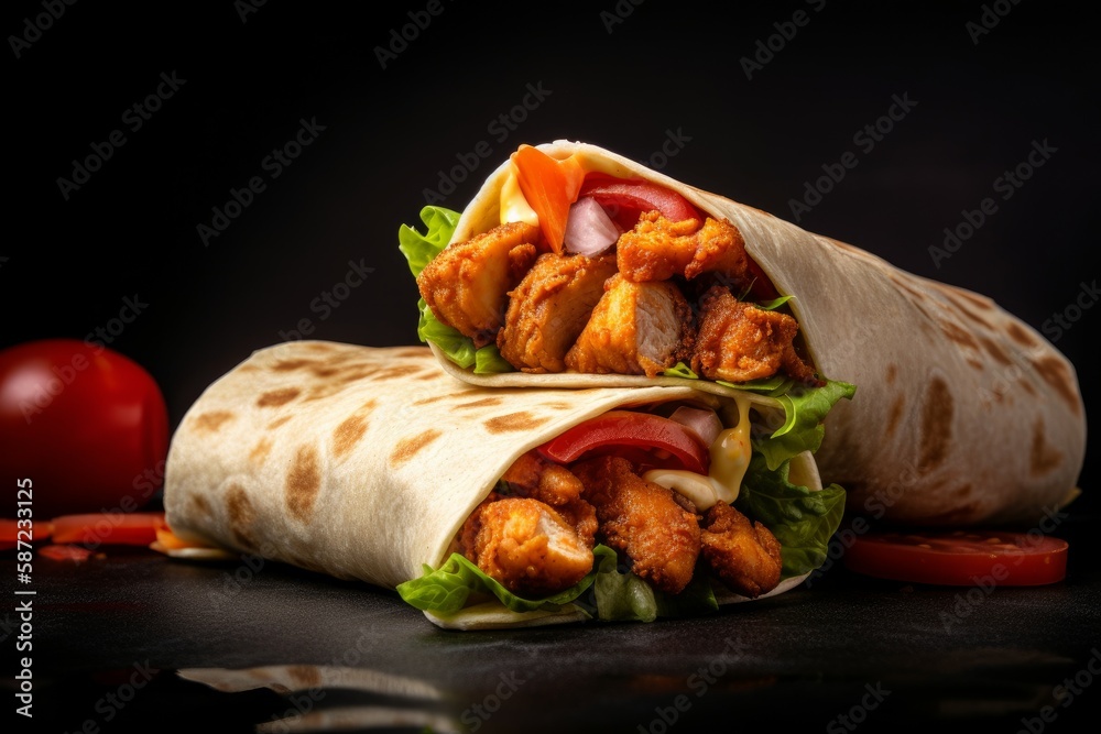 Wrap chicken food. Generate Ai Stock Illustration | Adobe Stock