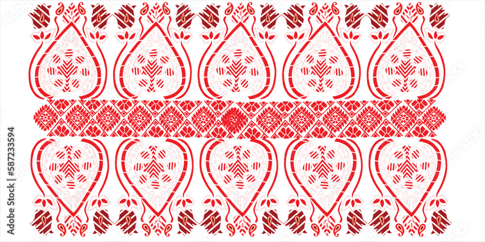 tribal pattern ( assamese pattern ) of northeast india which is used ...