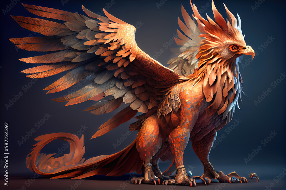 Gryphon - a fabulous animal - Generative AI Stock Illustration | Adobe ...