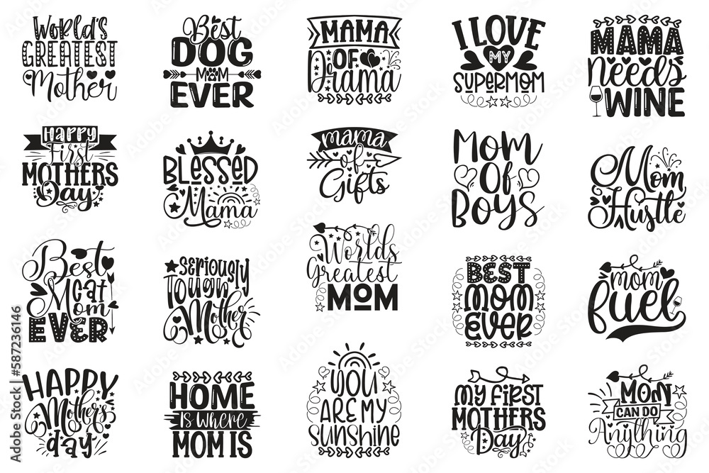 Happy Mothers Day T Shirt And Svg Design Bundle Mom Mama Mommy