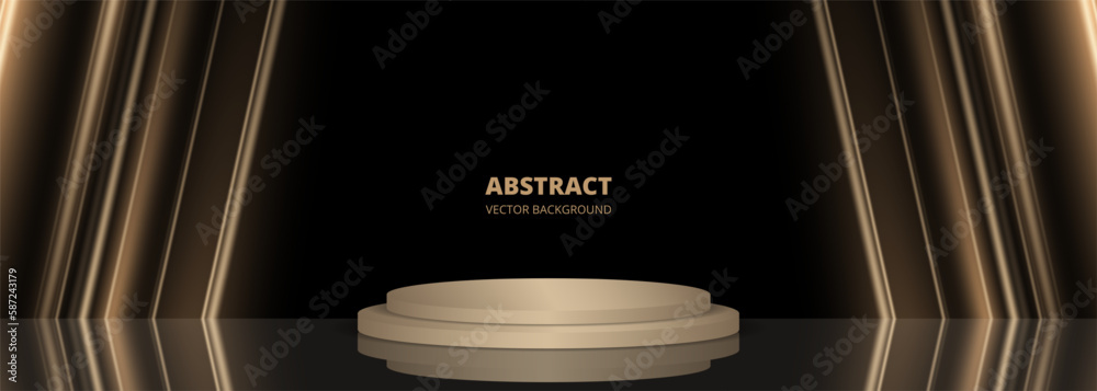 Award ceremony background with circle podium on dark luxury background ...