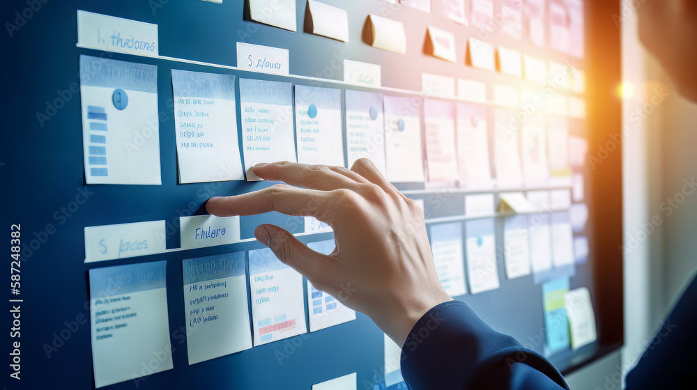 Agile software development or project management using kanban or scrum ...