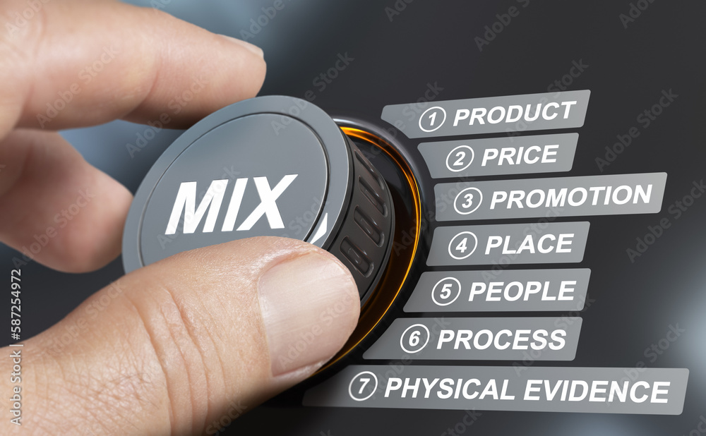 7P Marketing Mix Model concept Stock Photo | Adobe Stock