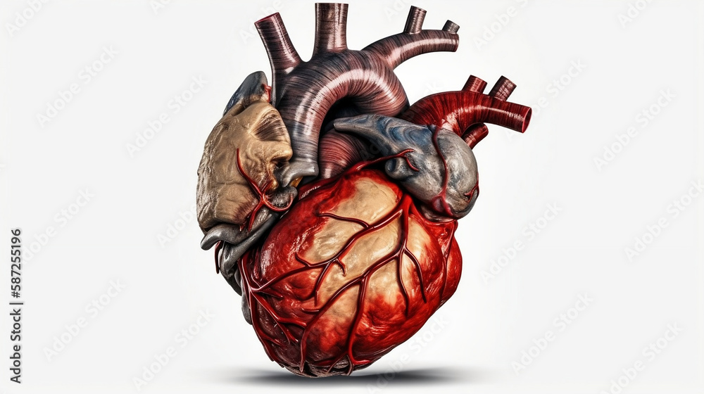 The anatomical human heart is a complex organ that pumps blood ...
