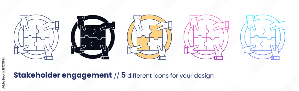 Stakeholder engagement icon, ESG Governance concept. Vector ...