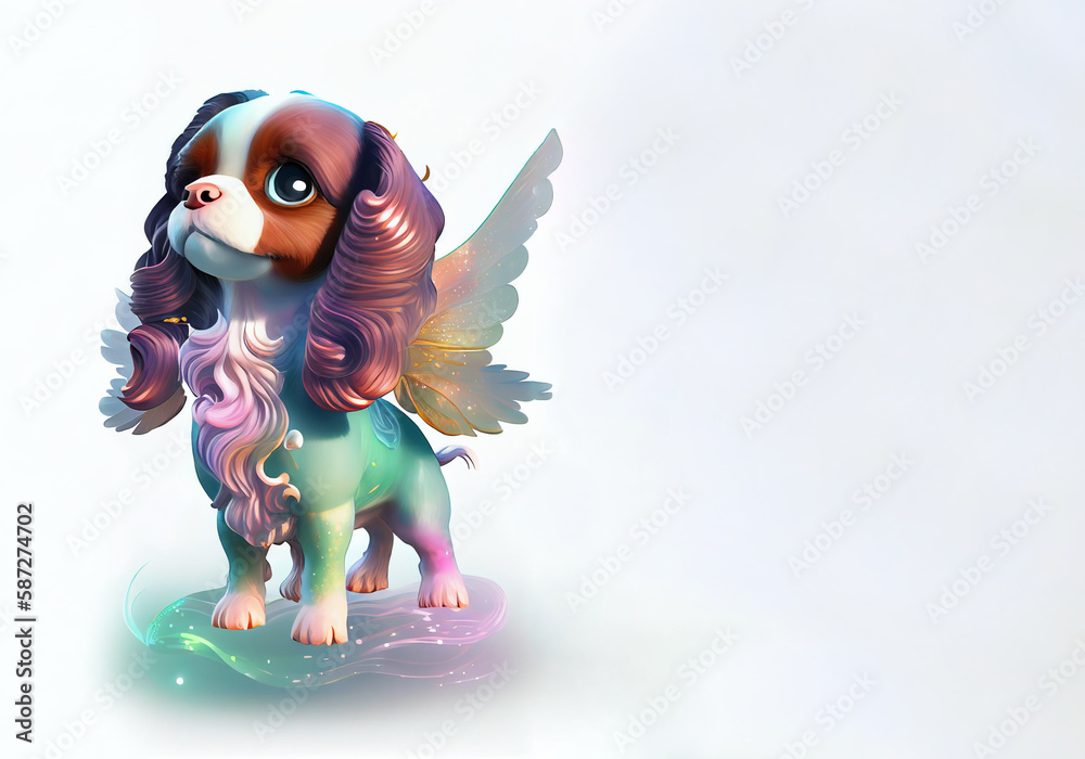 Cavalier king charles spaniel dog, dog animal with fairy wings ...