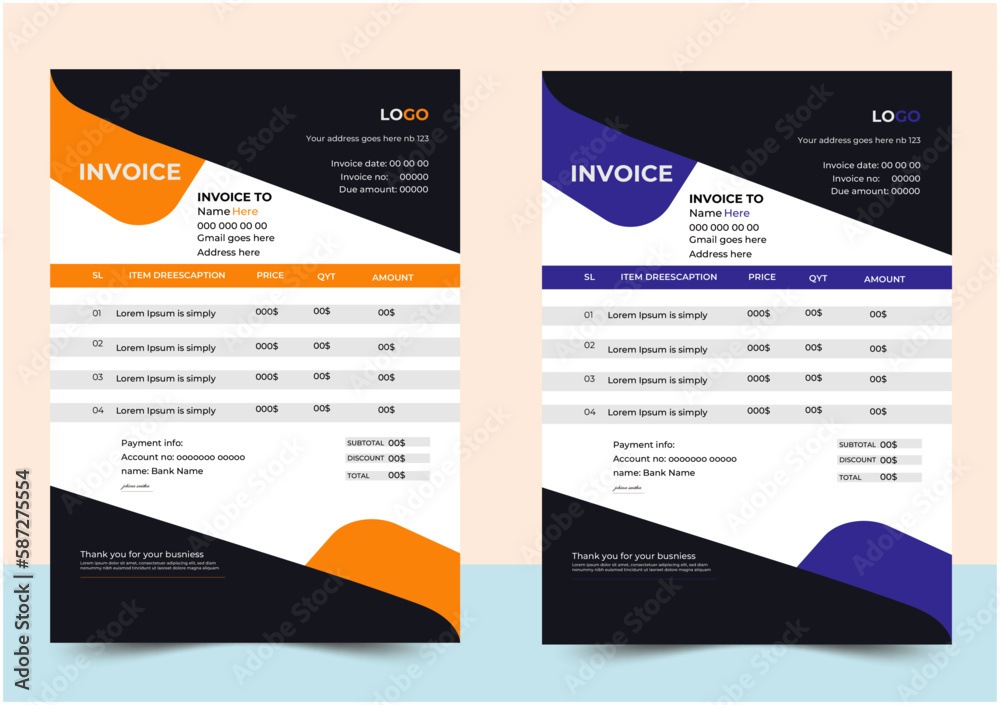 TemplaCorporate Business Invoice Template Design, Corporate Invoice ...