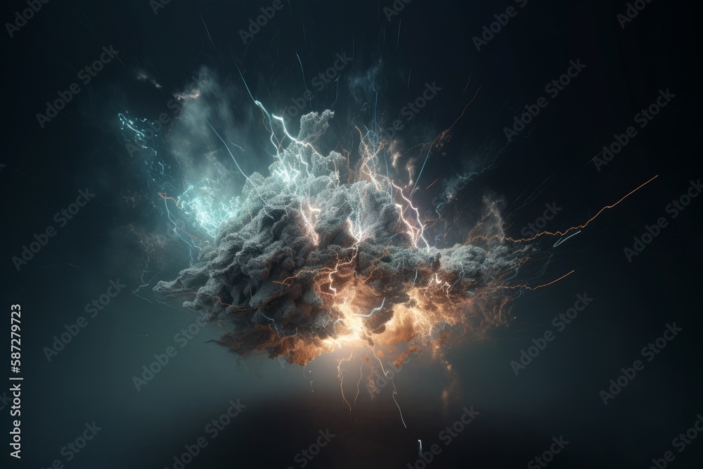 ภาพประกอบสต็อก Electric Cloud: A Stunningly Detailed, Sci-Fi Cinematic Art with Octane Render ...
