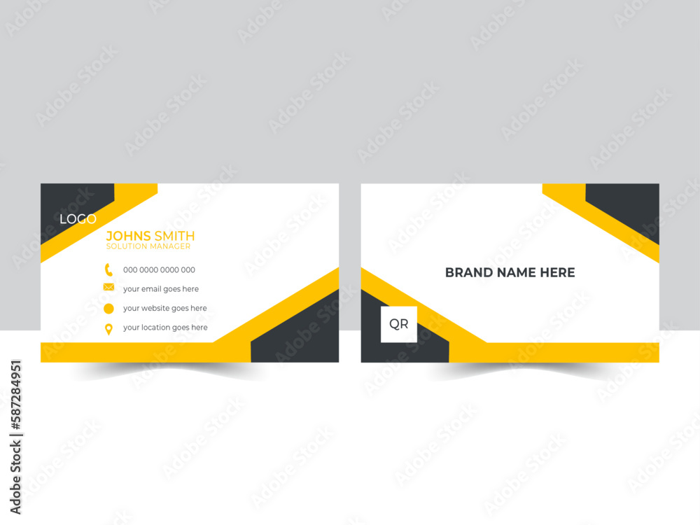 Personal visiting card without company logo. Modern shape, Luxury light ...