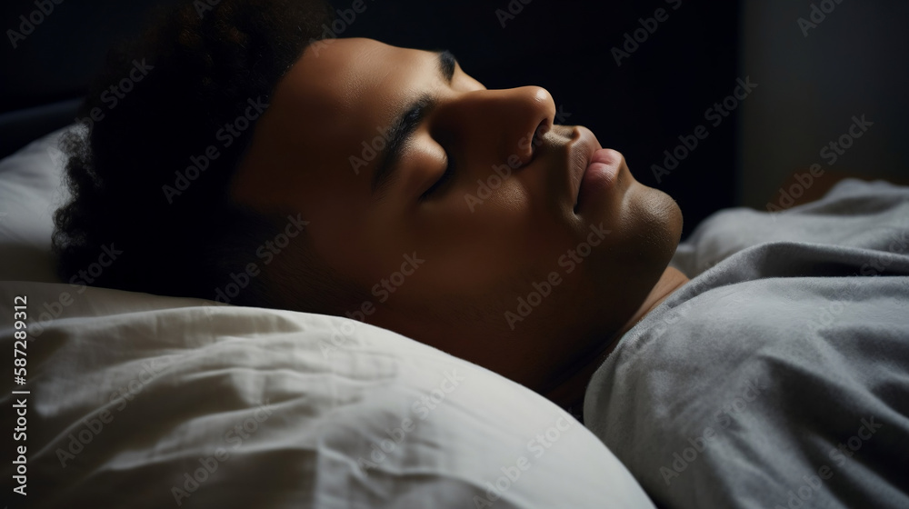 Man sleeping in bed. Sleeping beautiful woman. To sleep. Sleeping ...