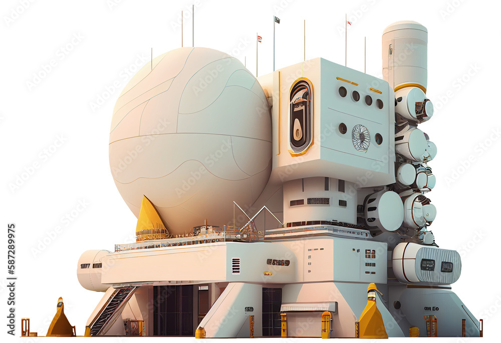 3d illustration cartoon future robot space scientific technology ...