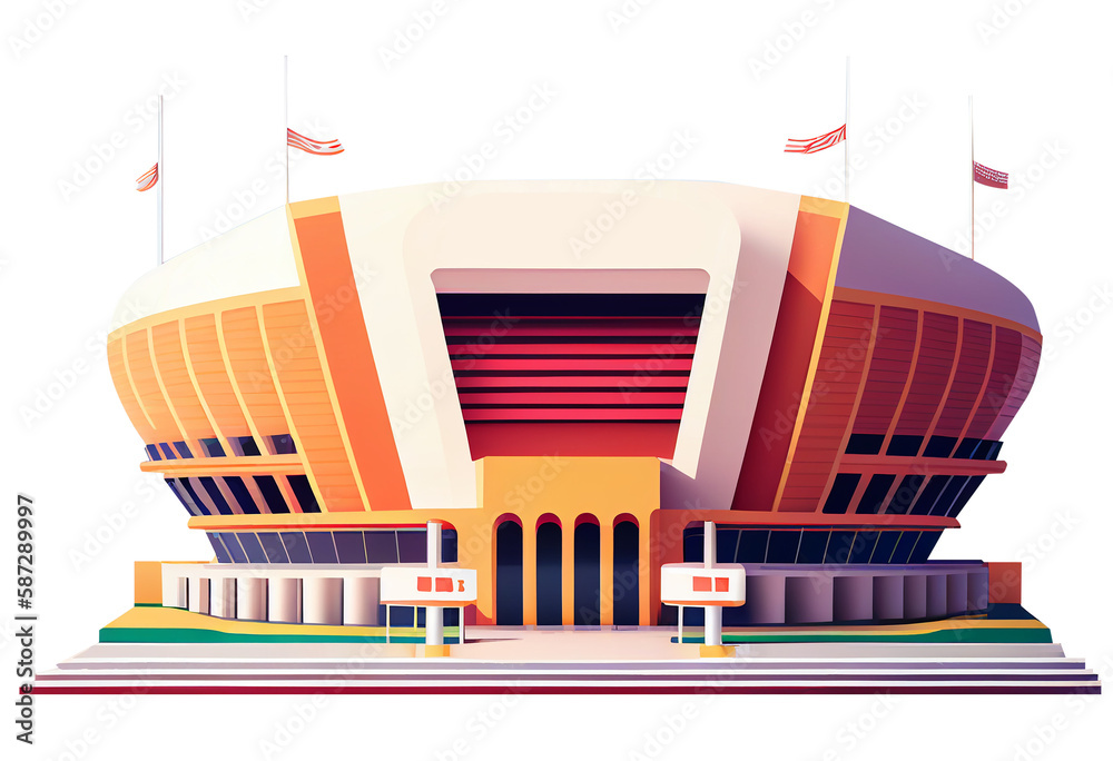 3D stadium building. Modern sports Soccer or football arena, isolated ...