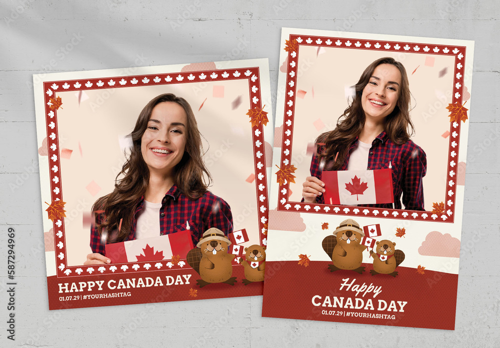 Canada Day Photo Card Flyer Template Stock Template | Adobe Stock