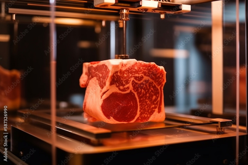 3d printer creates a piece of meat, created by a neural network ...