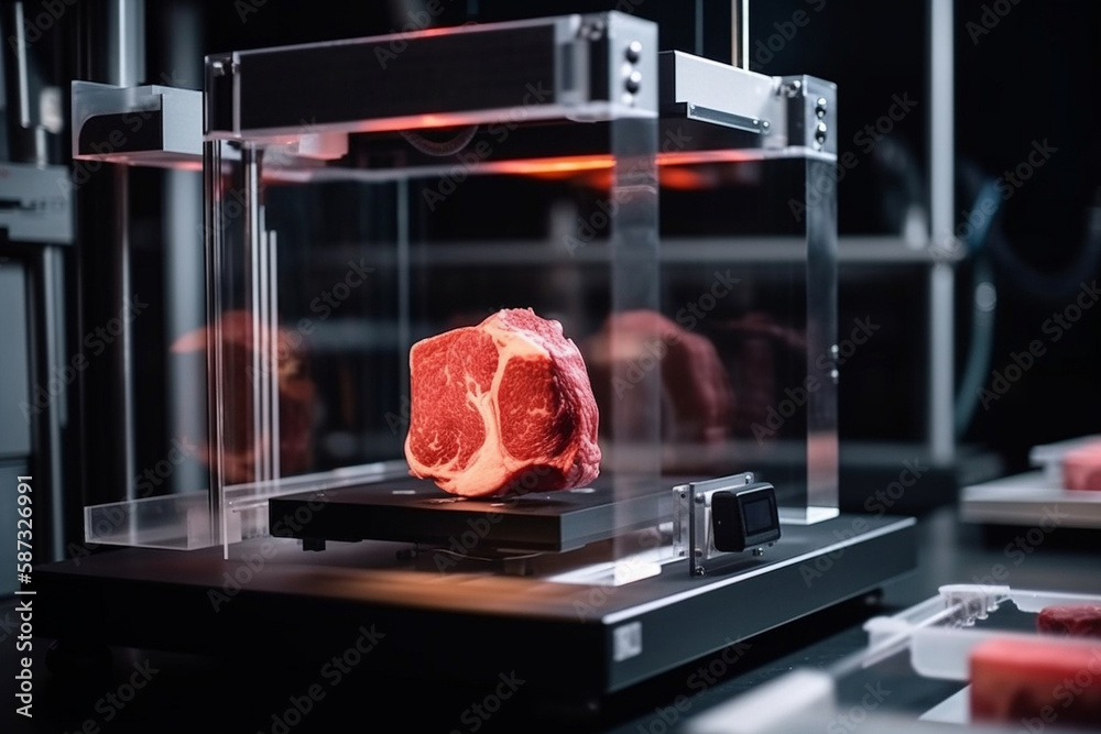 3d printer creates a piece of meat, created by a neural network ...