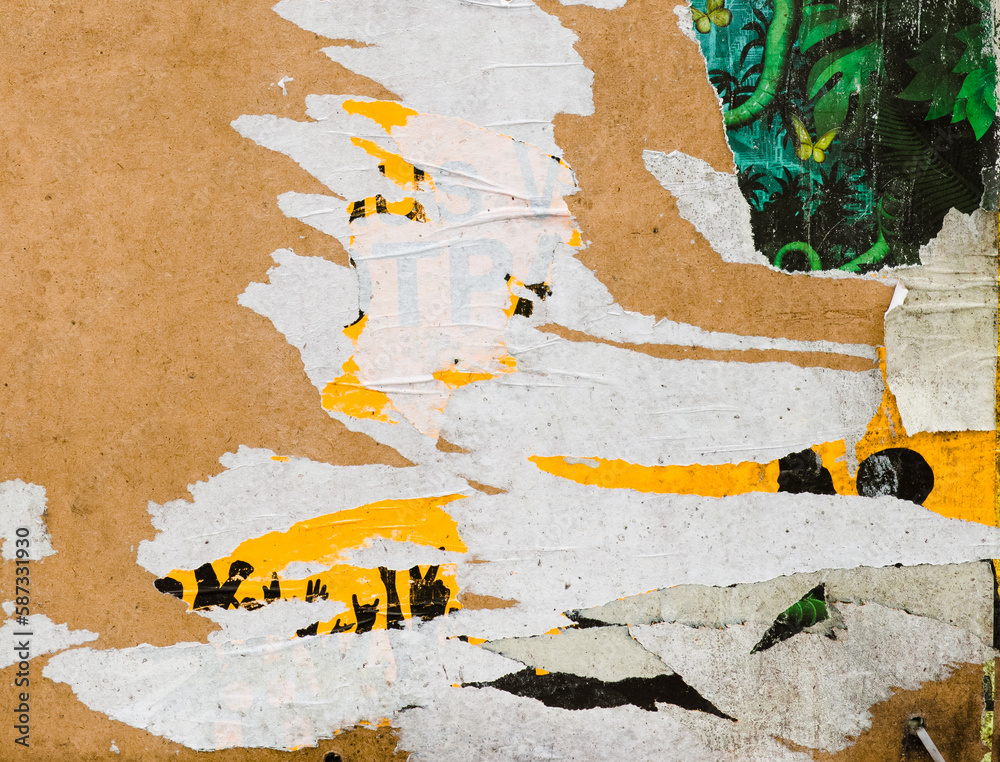 wet weathered street poster texture outside, torn paper surface, your ...