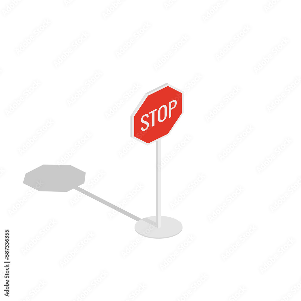 Road sign stop isometric PNG illustration with transparent background ...