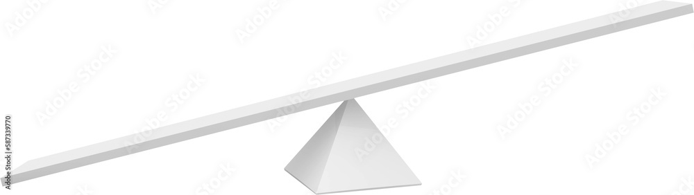 Empty seesaw over white background Stock Illustration | Adobe Stock