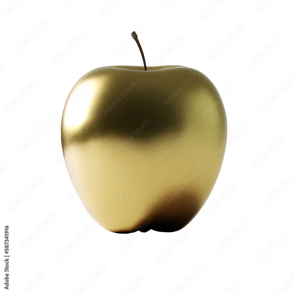 golden apple on transparent background, ai generated Stock Illustration ...