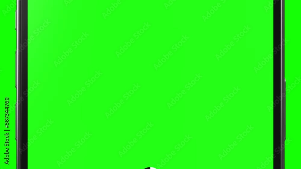 Smartphone with green screen isolated on green screen background. 4K ...