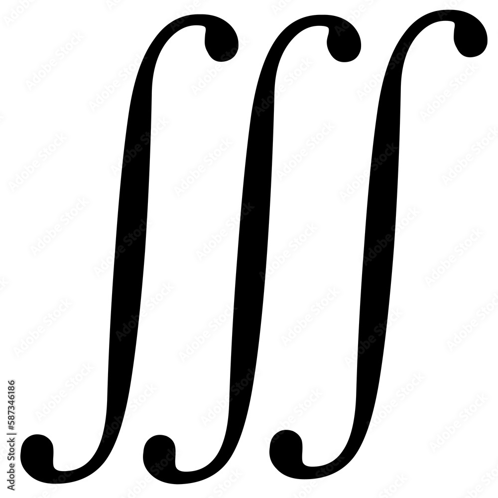 Triple integral sign over white background Stock Illustration | Adobe Stock