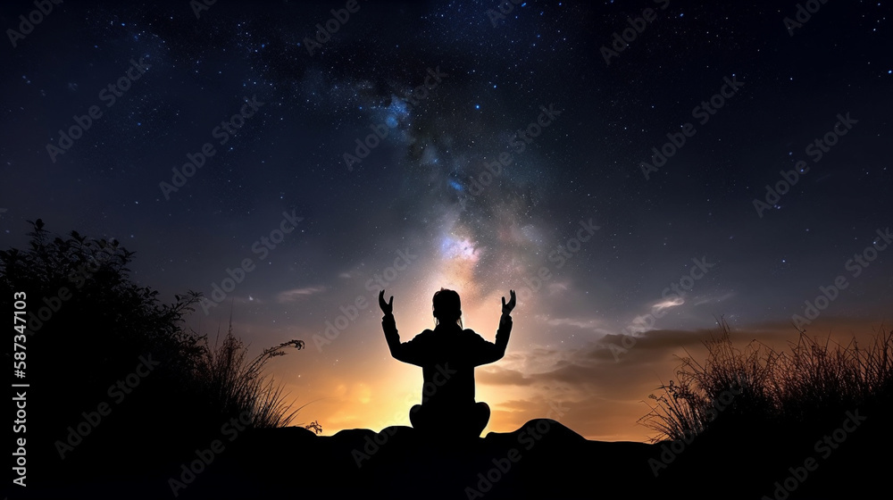 spiritual connection, path towards God, praying for GOD concept, ai ...