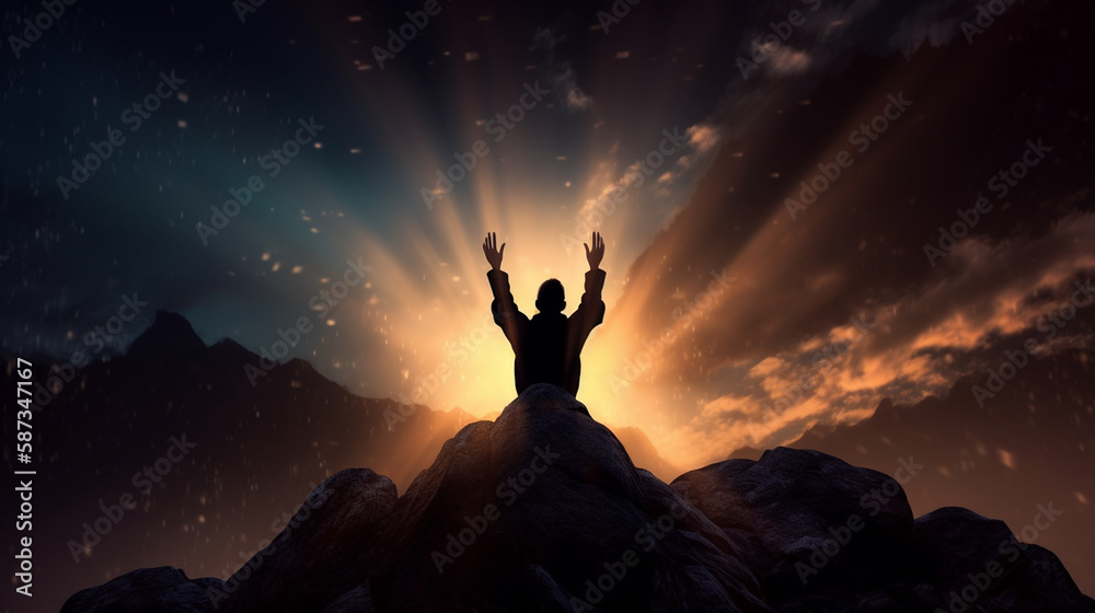 spiritual connection, path towards God, praying for GOD concept, ai ...