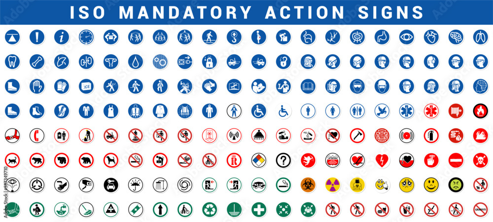 set of mandatory action signs Stock Vector | Adobe Stock