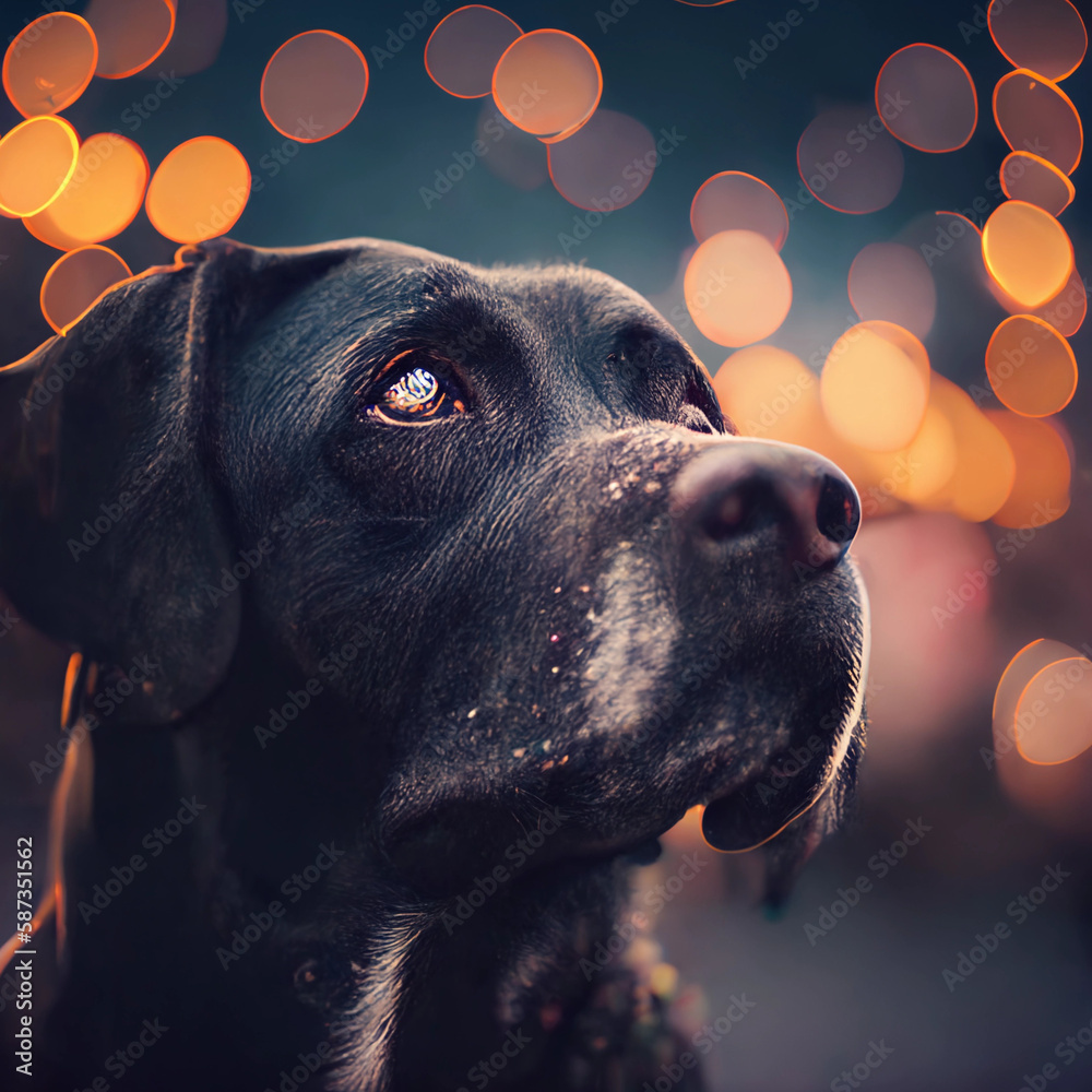 This AI-made photo of a dog with bokeh is charming and playful. The ...