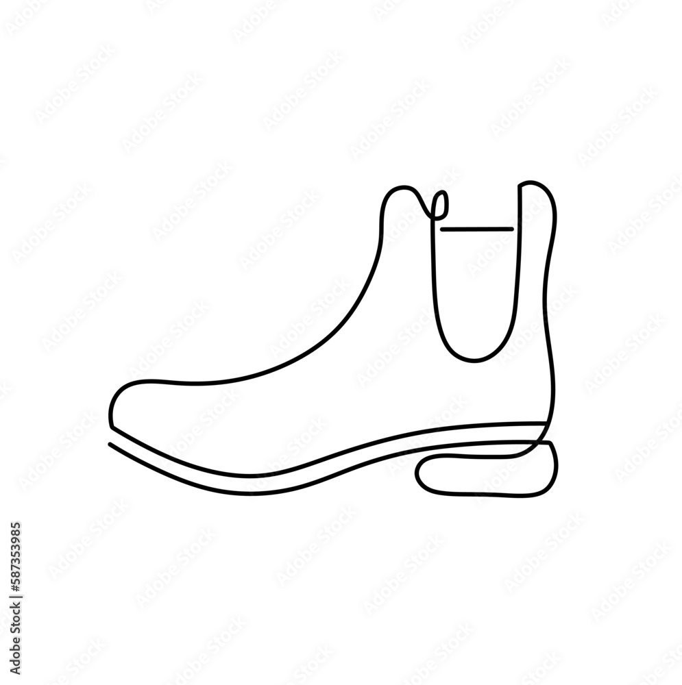 Vector isolated one single chelsea boot shoe side view colorless black ...